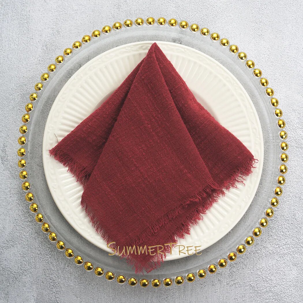 Столовые салфетки SUMMERTREE 24 шт, хлопковые, 32x32 см Красный, Burgundy