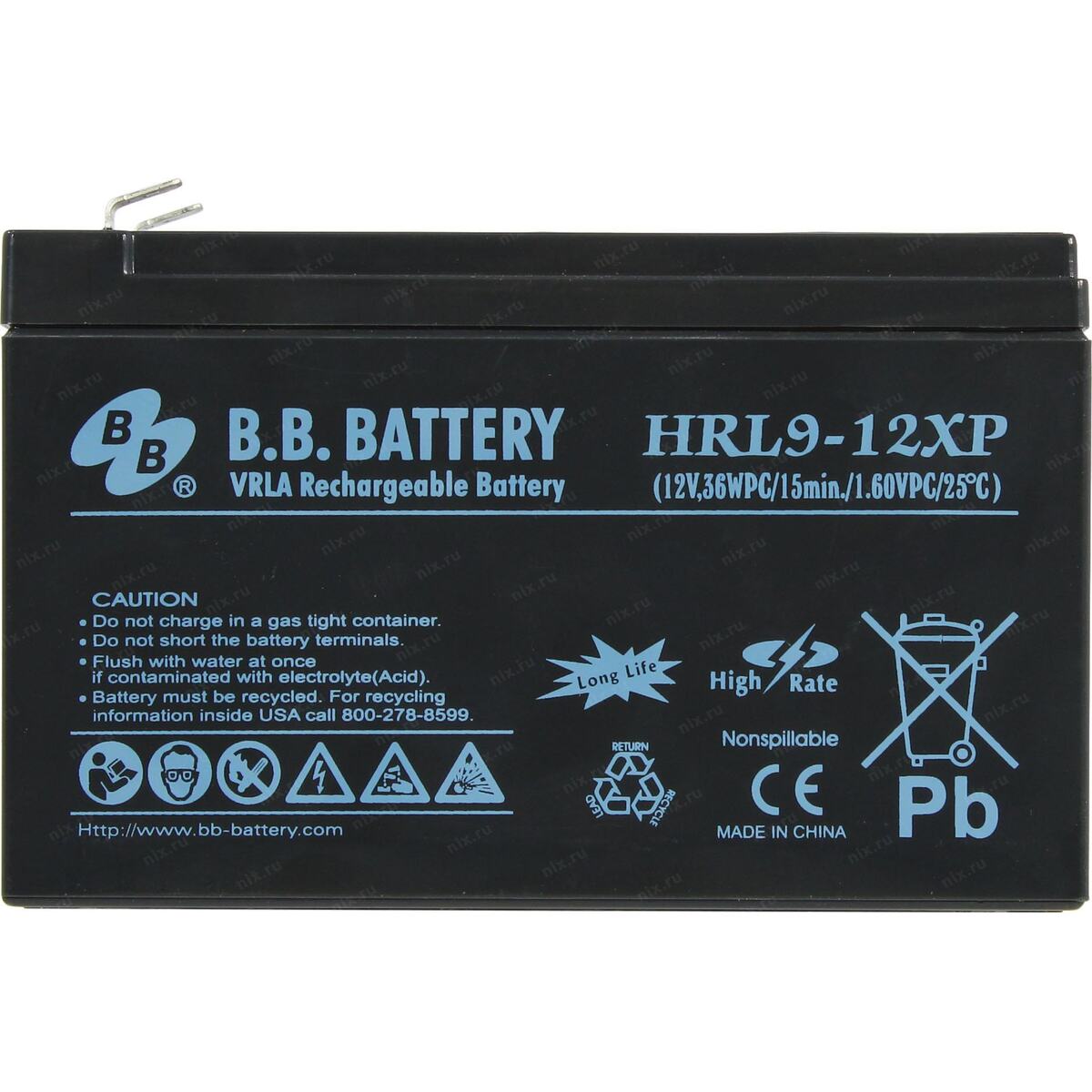 Аккумулятор B.B. Battery HRL 9-12XP (12V, 9Ah) для UPS — фото 1