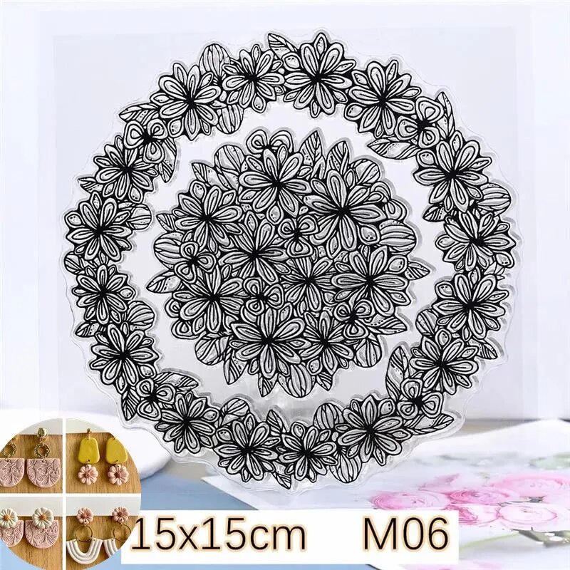 Текстурная печать с листьями и цветами для полимерной глины, DIY-инструменты для тиснения и индивидуального дизайна,1, m06, белый