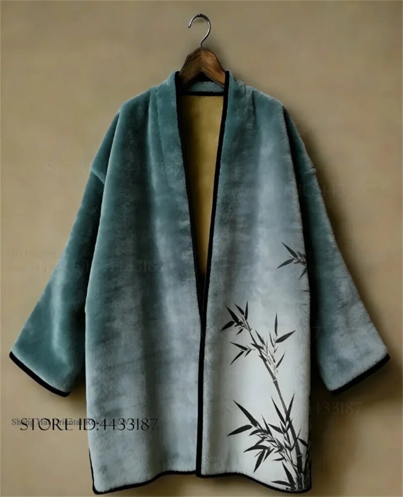 Утеплённый фланелевый кардиган-кимоно Unisexe 2XL, Kimono Cardigan 21