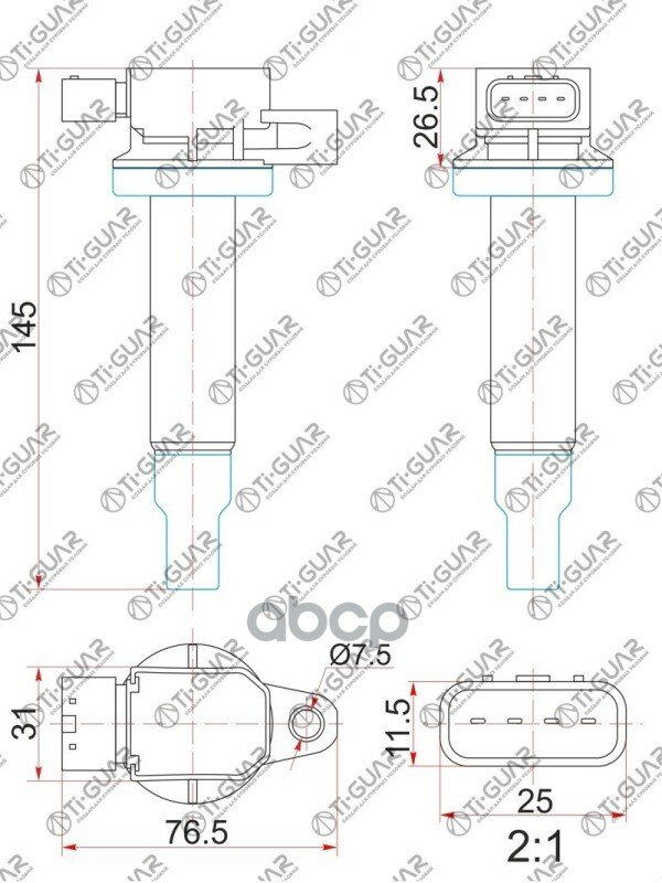 Катушка зажигания /TI-GUAR для Toyota Yaris Verso 2004-2005 /Prius 2000-2004; TG-90919-02240; (IGC103A) 9008019021 9091902229.