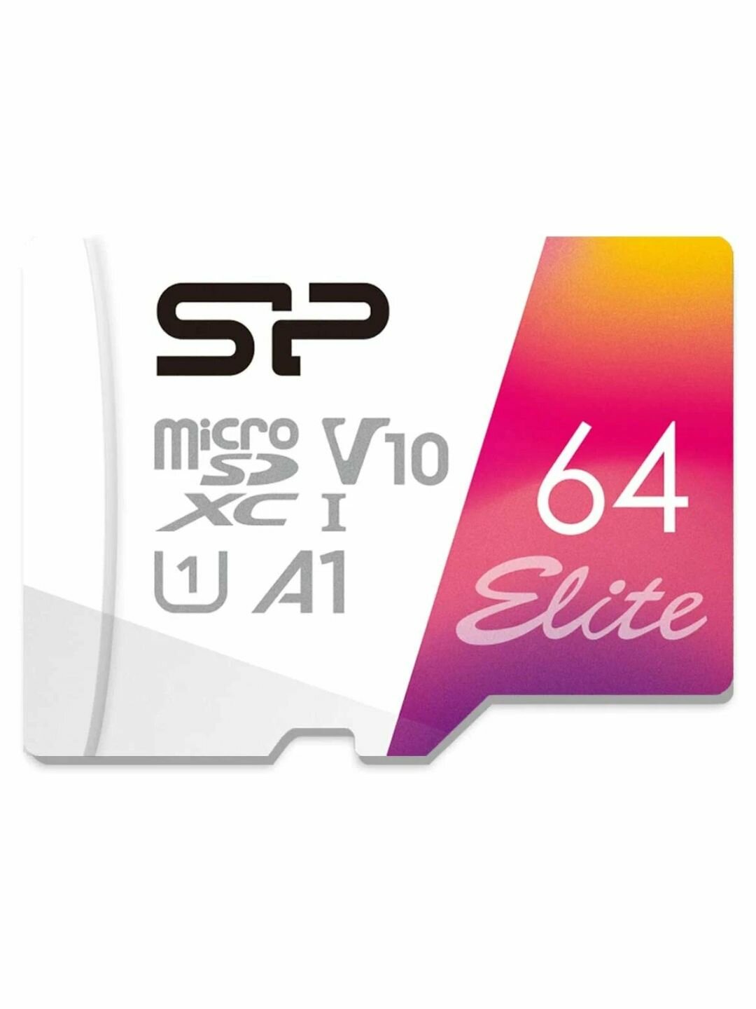 Карта памяти microSDXC Silicon Power Elite SP064GBSTXBV1V20, 64 ГБ, 100 МБ/с, UHS-I U1, без адаптера