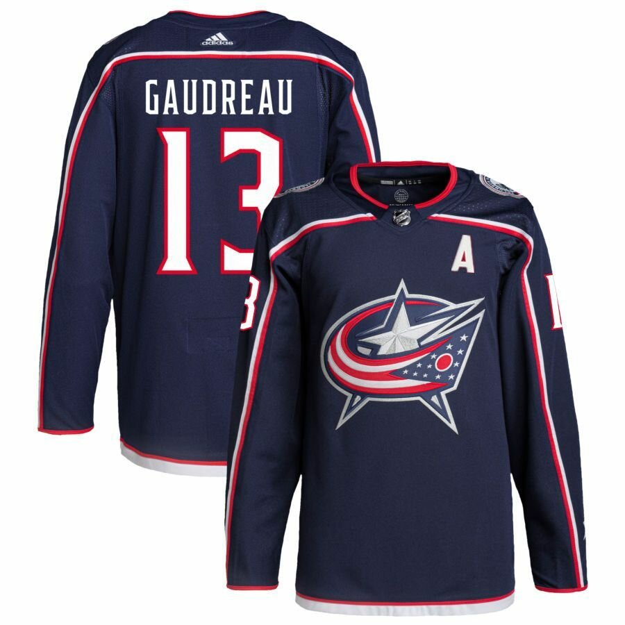 NHL Коламбус Блю Джекетс Дом военно-морского флота Primegreen Authentic Pro Джерси Columbus Blue Jackets 13 Johnny Gaudreau домашняя синяя