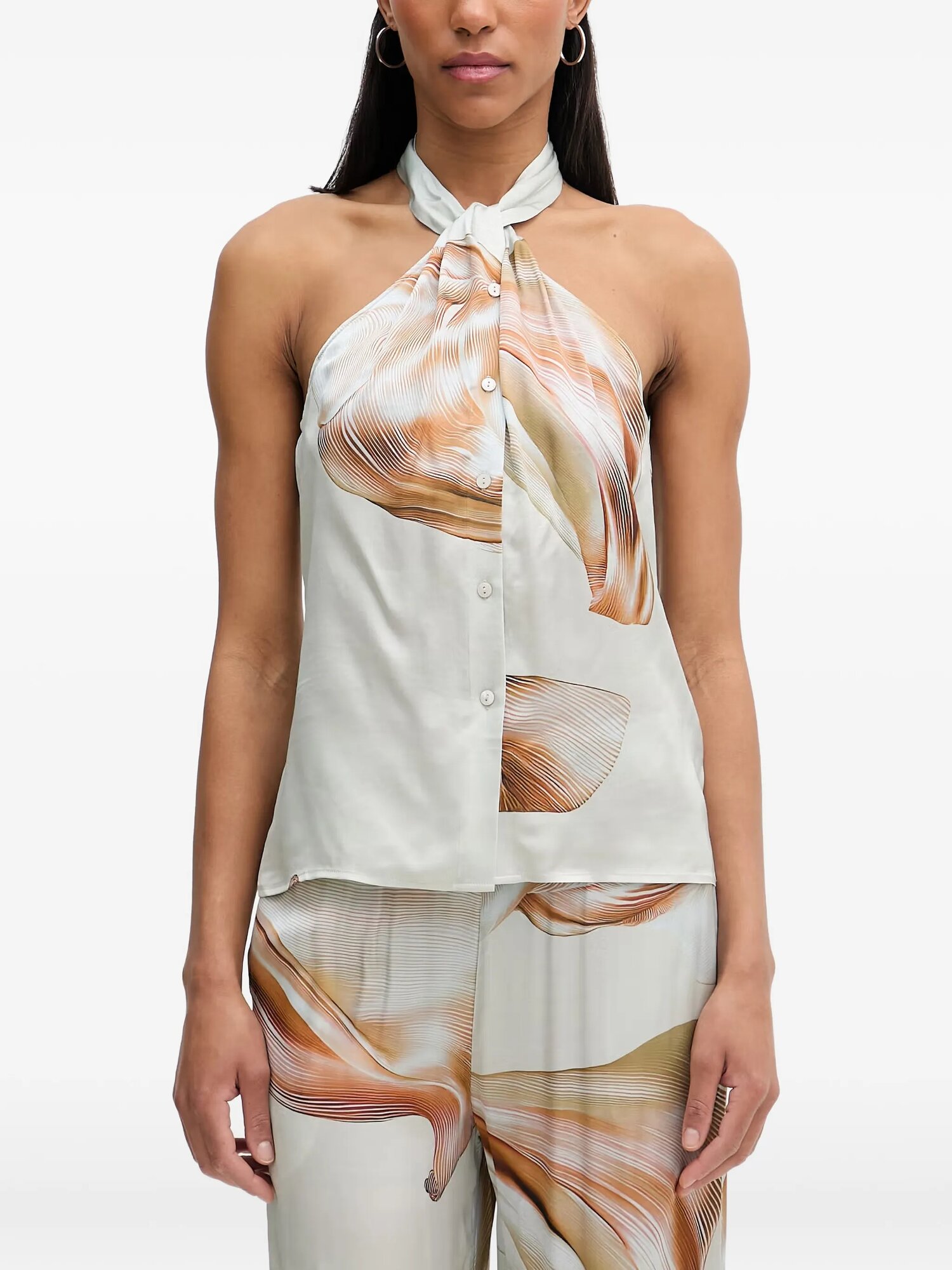 Топ Abstract-print halterneck top