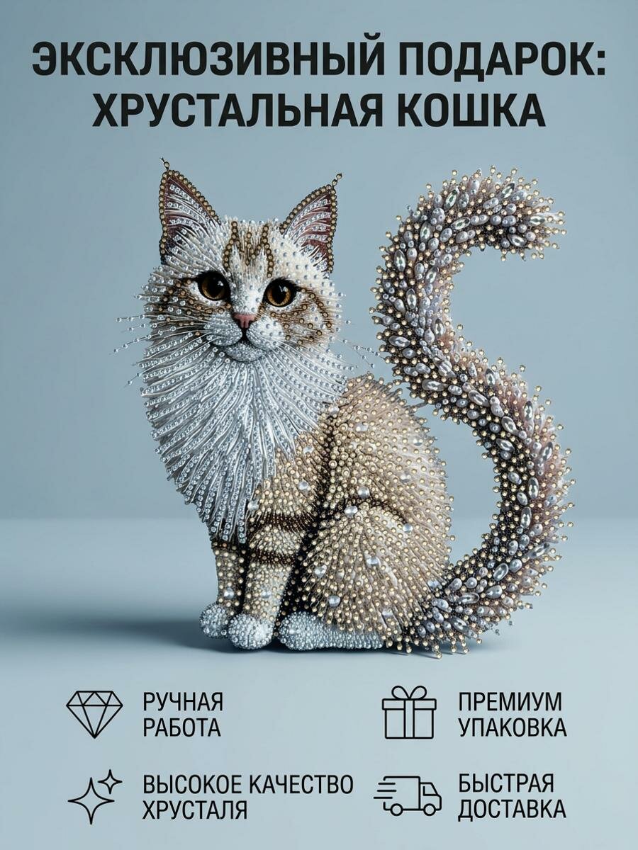 Алмазная мозаика Кошка набор для вышивки стразами на холсте 30х30 см частичная выкладка фигурные стразы хобби творчество