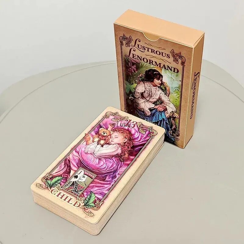 Колода Таро Lustrous Lenormand, 47 карт, Английский язык, Картон, Светло-коричневый/Коричневый