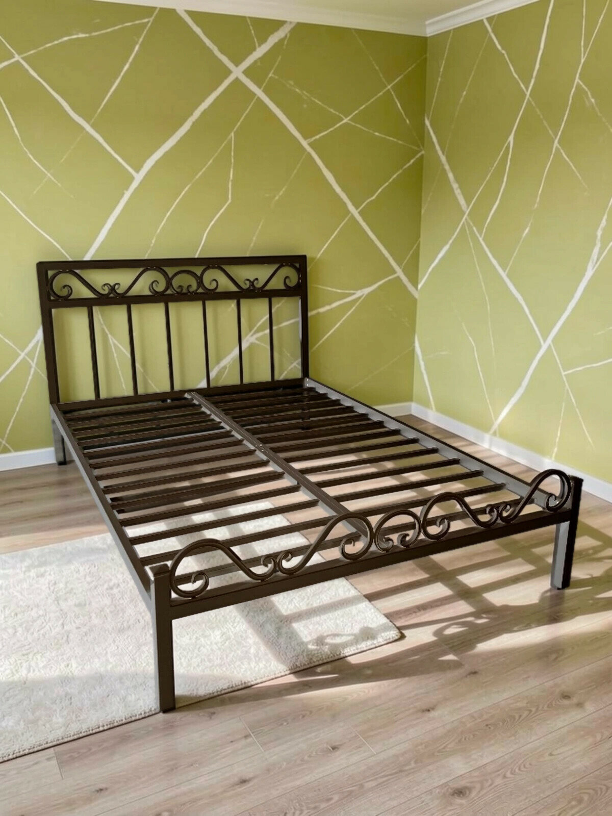 Кровать LOFT Mebel "Мира-2", кованая, с изголовьем, металлическая, 140x190 см