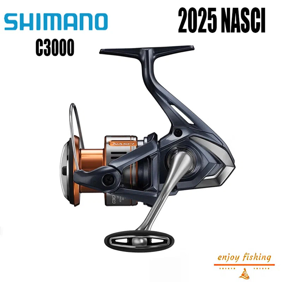 SHIMANO 2025 NASCI C3000 Спининговая катушка, рыболовная снасть для спиннинга