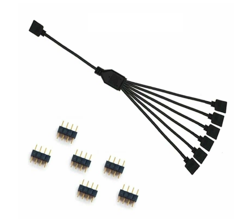 Материнская плата RGB SYNC Splitter 12 В 4-контактный RGB / 5 В 3-контактный ARGB концентратор удлинительный кабель-разветвитель питания для материнской платы ASUS GIGABYTE