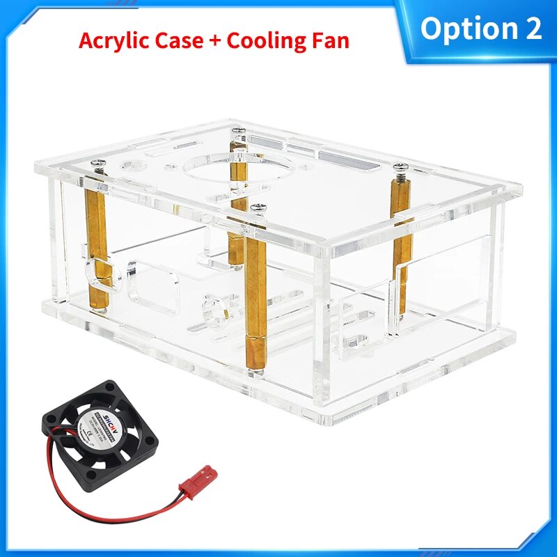 Акриловый корпус с вентилятором для Orange Pi 4 Pro, цвет: Case with Fan