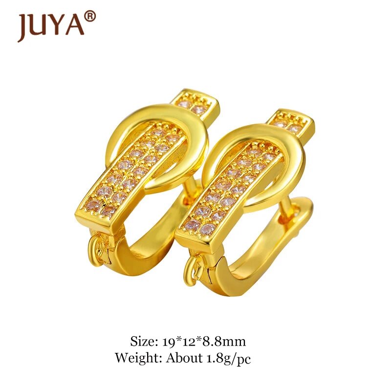 Серьги-застежки Juya из меди с кристаллами Желтый, Gold