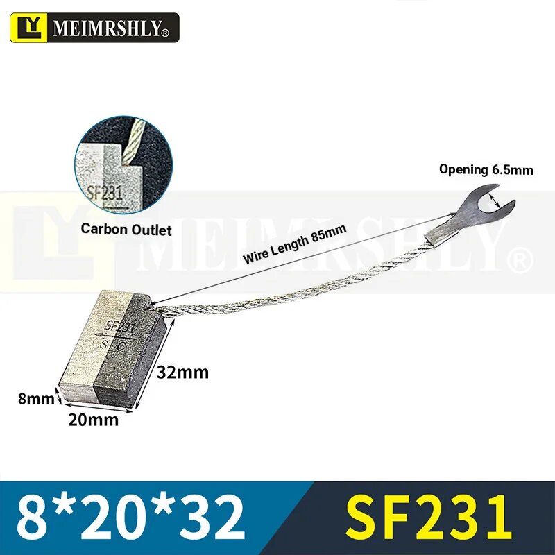 Угольные щетки 8*20*32 мм AG20/EG5U AG20/LFC554 для генератора 8x20x32