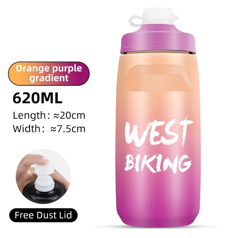 West Biking Бутылка для воды 620/750 мл, градиентная 620ml Orange Purple