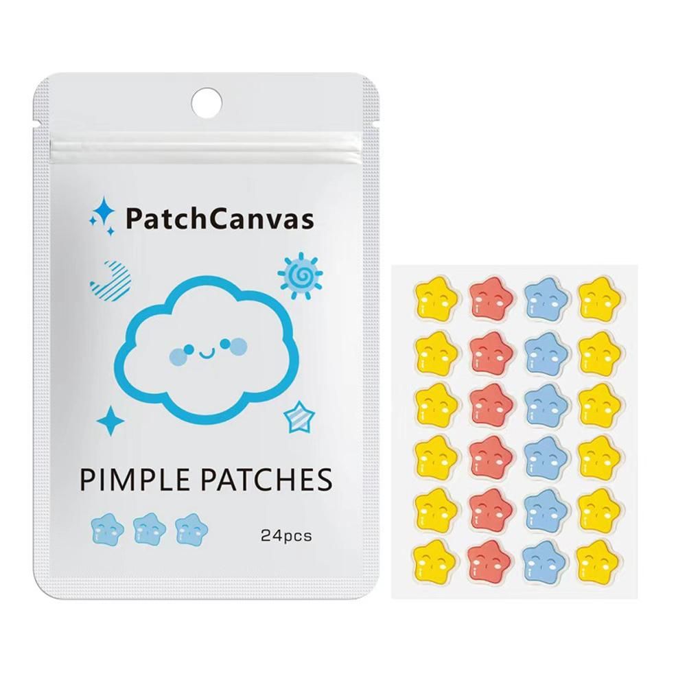 PatchCanvas Патчи от акне, с облаками и солнцем, 24 шт, в пакете с застежкой
