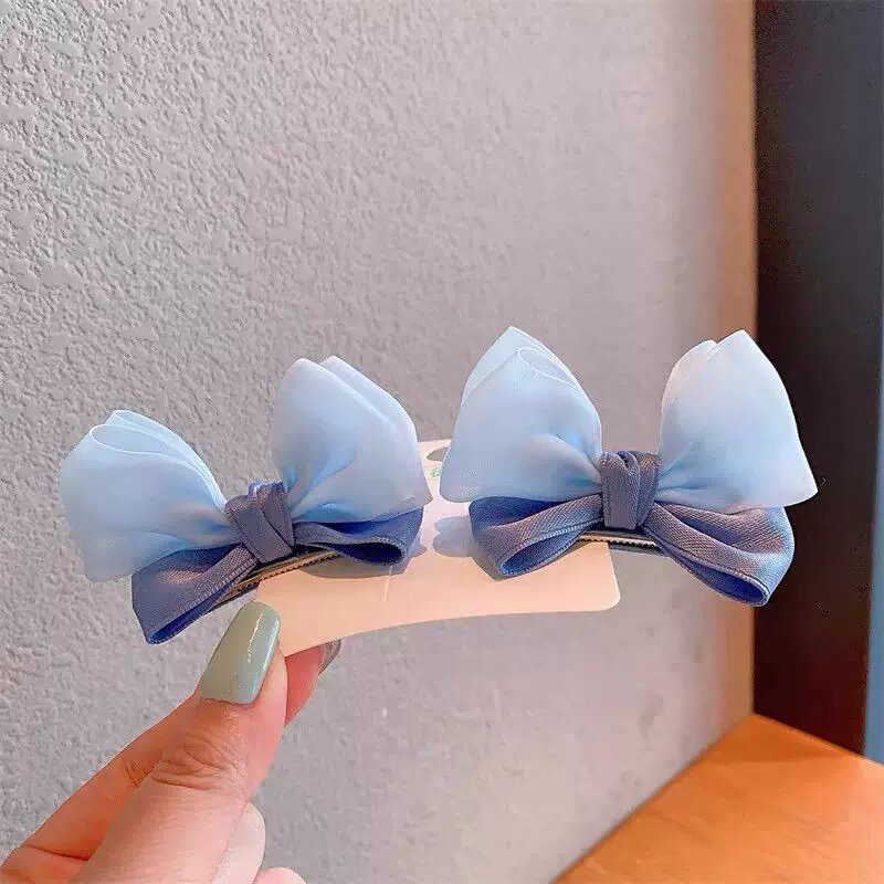Синие заколки из желе с 3D-бабочкой — однотонный тканевый аксессуар для волос