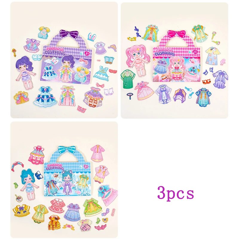 Магнитные наклейки принцессы Tlewj для детей NB175C4-1set
