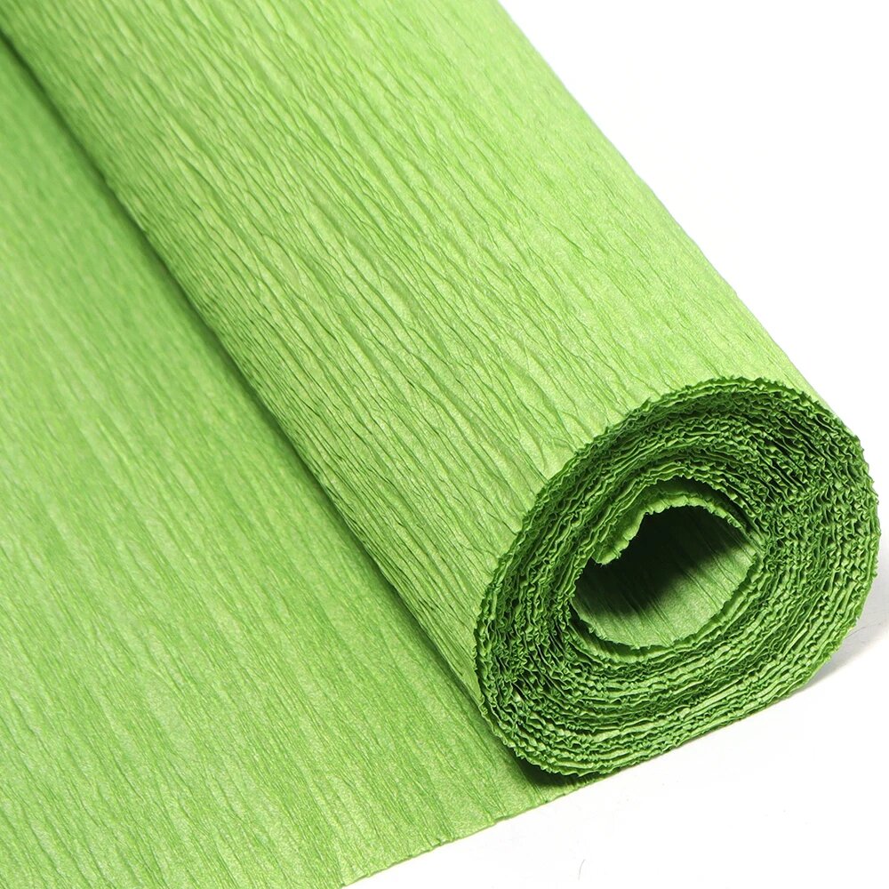 Цветная гофрированная бумага для декорирования 250x50 см Зеленый, Green