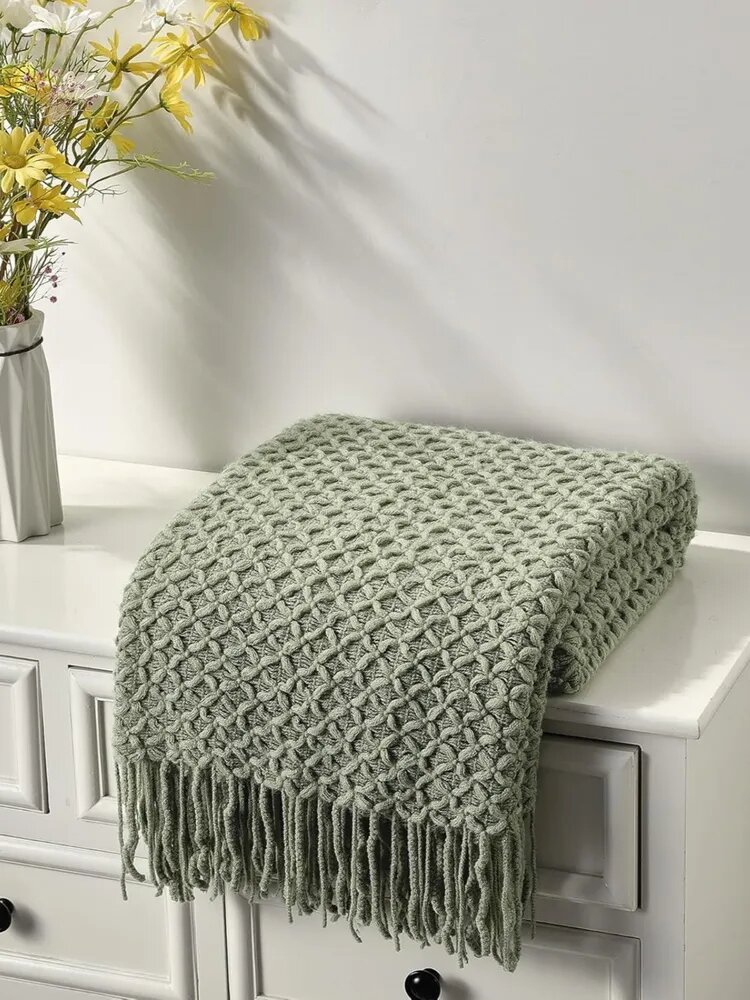 ZARA HOME Плед вязаный, жаккардовый , Софт, 203 см х 152 см