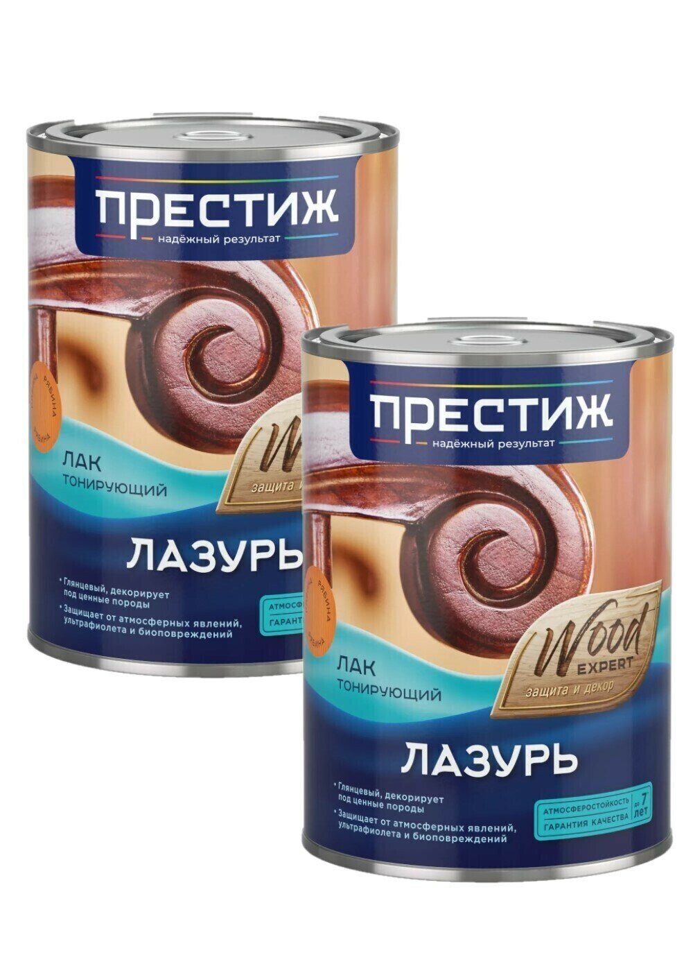 Набор Лак Лазурь, красное дерево 0,9 л 2 шт