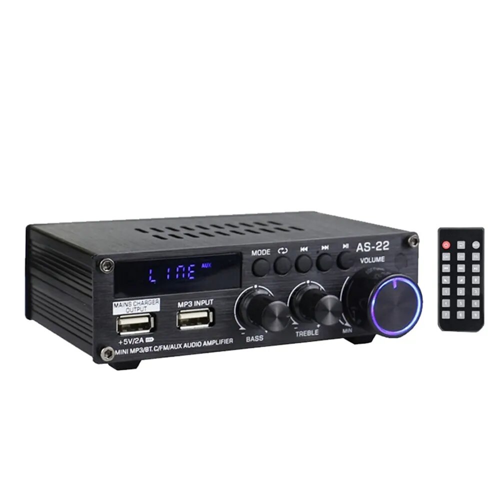 AS22 HiFi цифровой усилитель 30 Вт x 2 2.0 канала автомобильный Bluetooth EU Plug