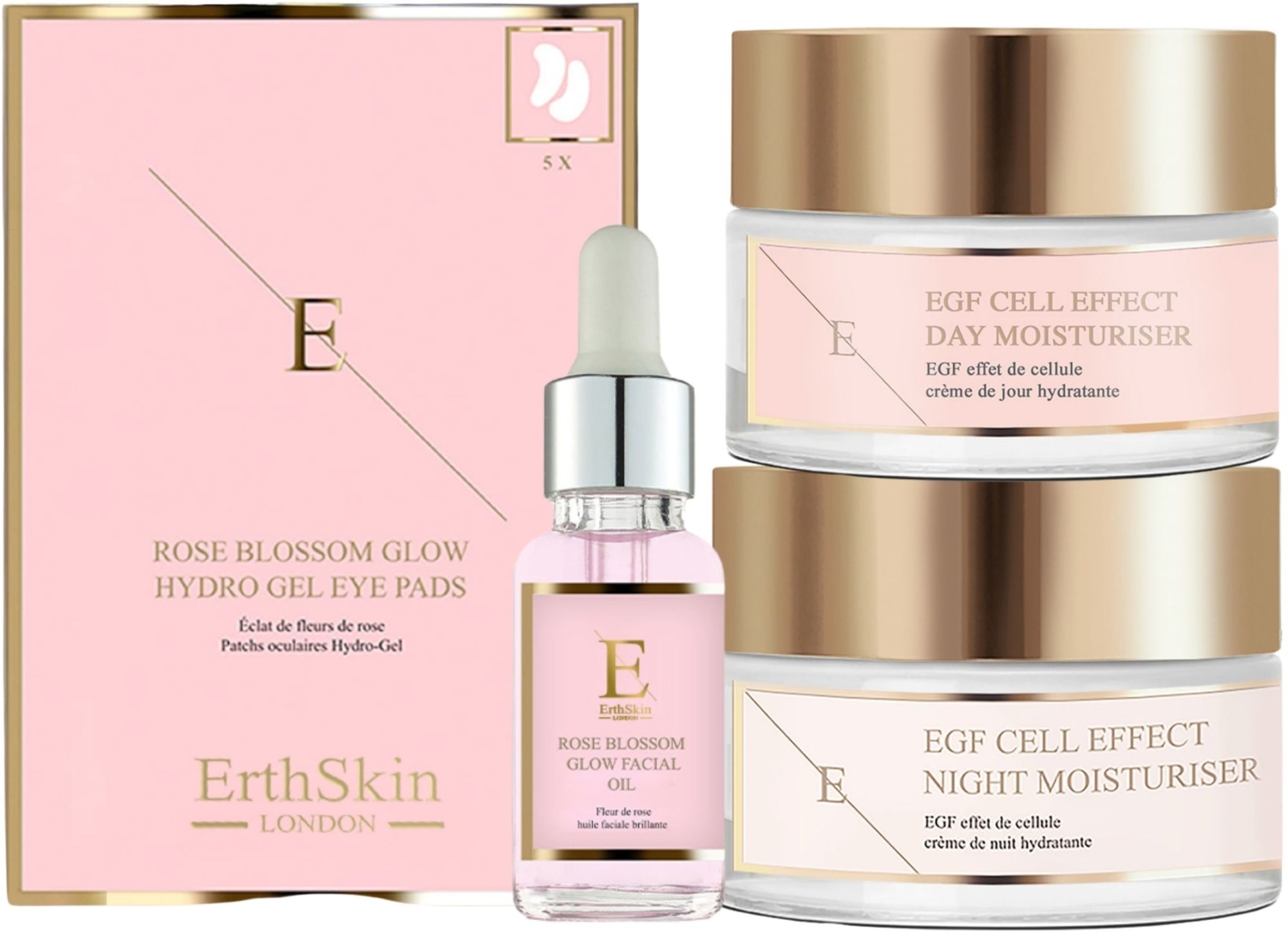 ErthSkin London Косметический набор EGF Cell Effect (дневной крем/50мл, ночной крем/50мл, масло/30мл, патчи для глаз 5х2шт)