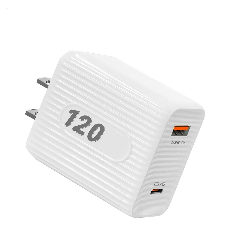 120W настенное зарядное устройство USB-A + Type C, Белый