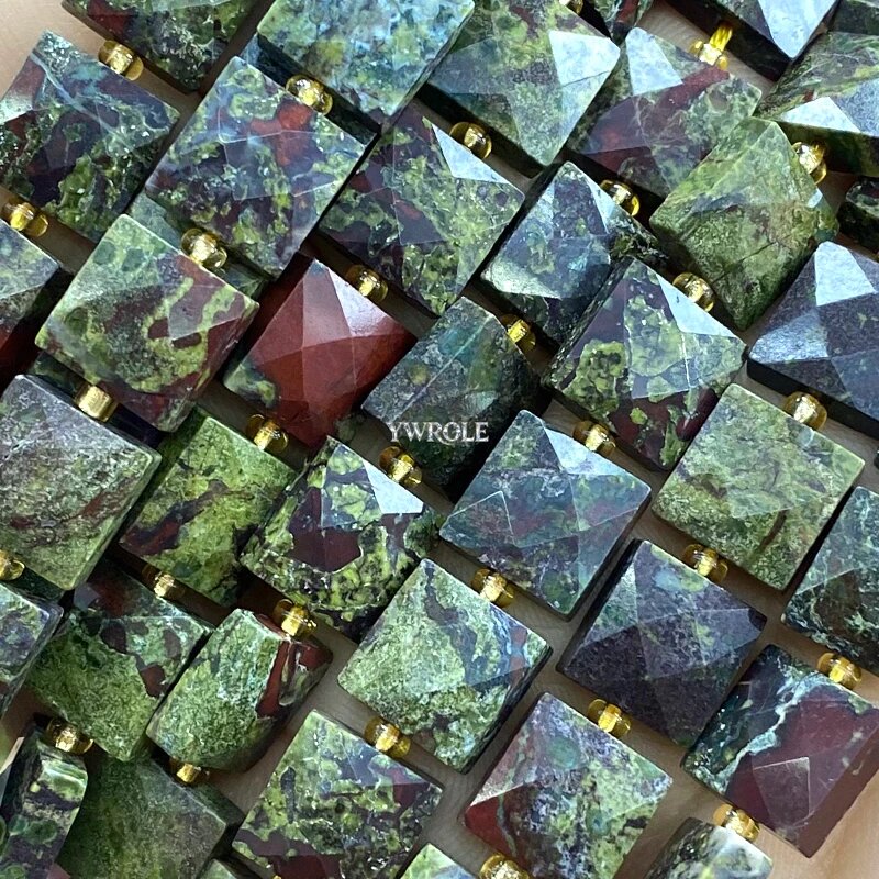 Бусины-кубики розового кварца 10 мм YWROLE Dragon blood jasper