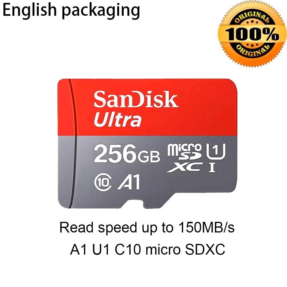 SanDisk microSD карта памяти C10 U1 Ultra 256G