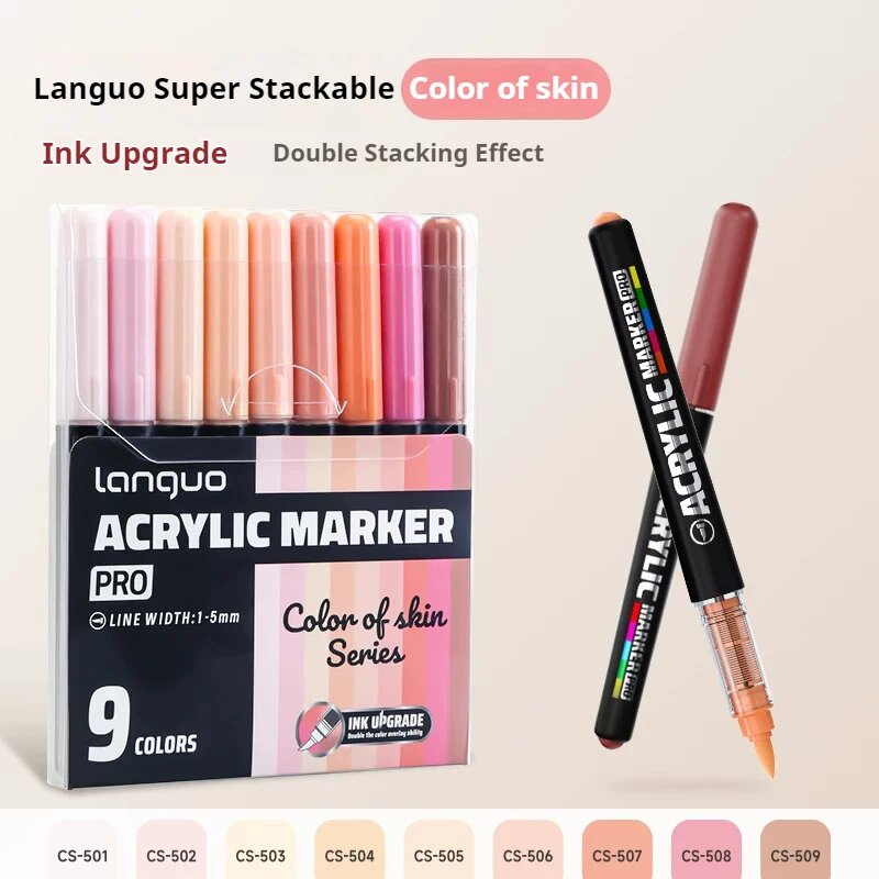 Маркеры LANGUO PRO Color of Skin, 9 цветов