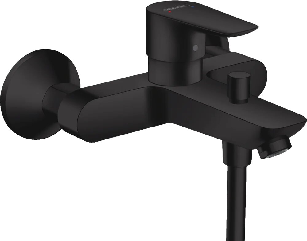 Смеситель для ванны с душем Hansgrohe Talis E 71740670 настенный, однорычажный, черный, матовый, латунный, без лейки, с керамическим картриджем
