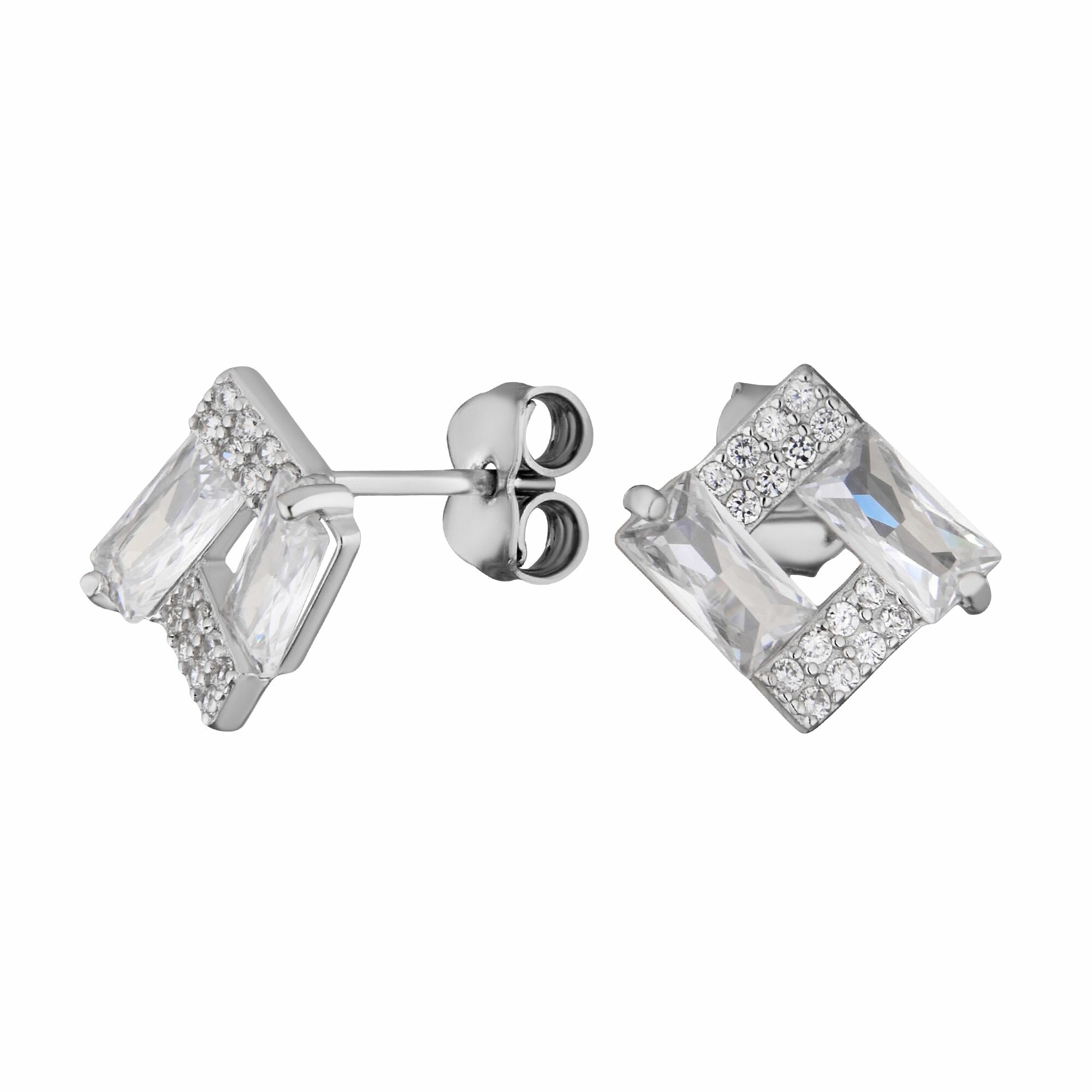 Серьги, серебро, 925 проба, фианит