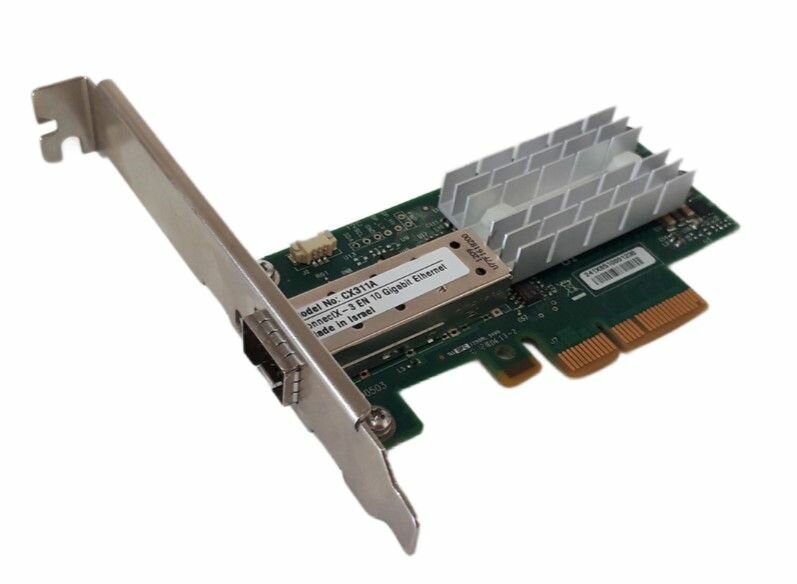 Mellanox MCX311A-XCAT (формат X520-DA1 и LREC9801BF ) однопортовая SFP+ 10-гигабитная сетевая карта для компьютеров и серверов PCI-E x8, содержит 1 разъём для трансиверов SFP+