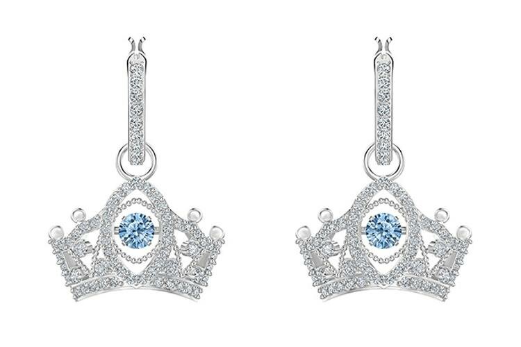 Серьги пусеты, кристаллы Swarovski