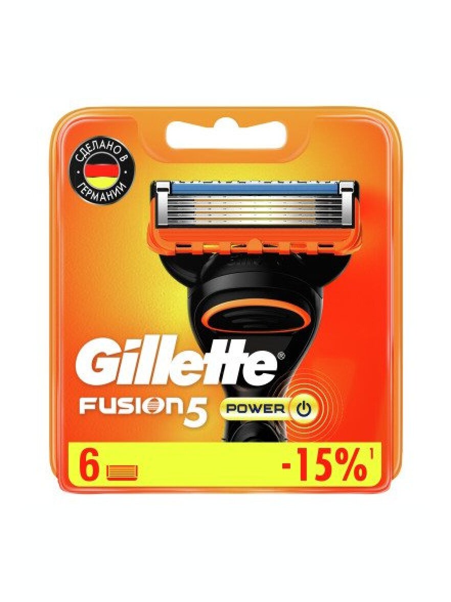 Сменные кассеты для бритья Gillette Fusion5 Power, 6 шт