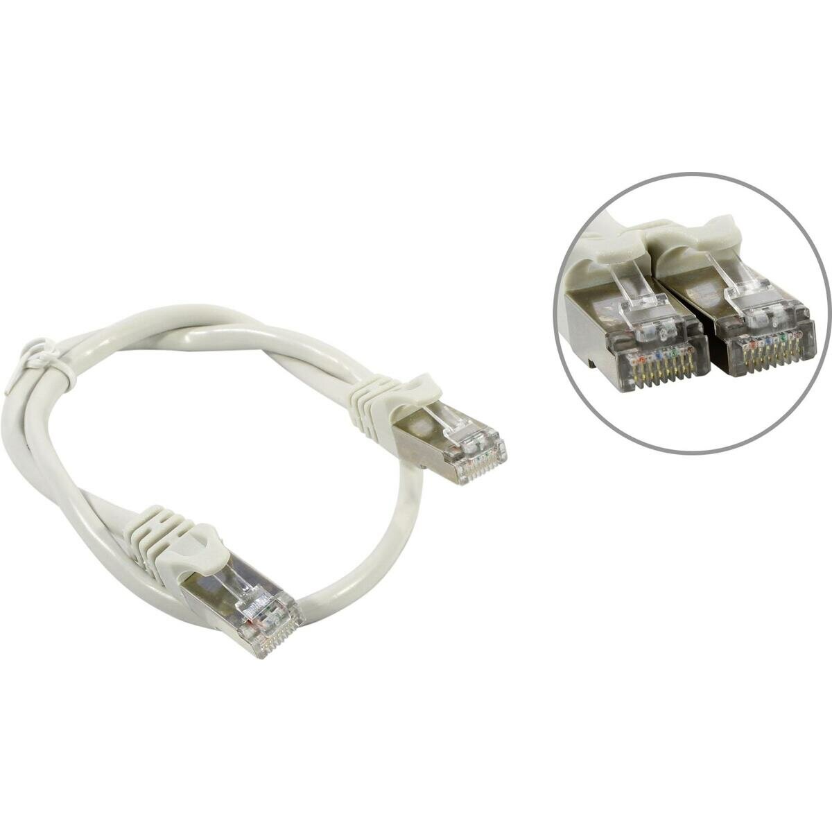 ExeGate FTP-RJ45-RJ45-C5e-CU-0.5M-GY Patch Cord FTP кат.5e, 0.5м, серый EX281996RUS