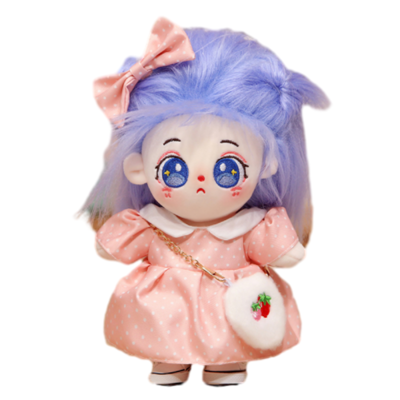 Плюшевая кукла унисекс XIONGJUN Милая кукла из хлопка своими руками, Bone Powder Polka Dot Dress[Four-Piece Set], 20CM EU