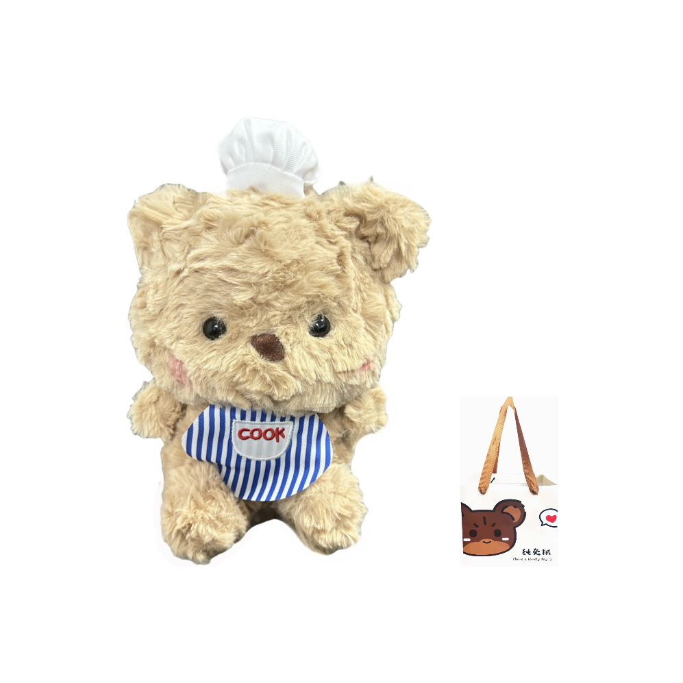 Плюшевая кукла унисекс CHUNTUSHU Мишка для выпечки к Весеннему фестивалю, 21CM EU, Brown Cooking Bear