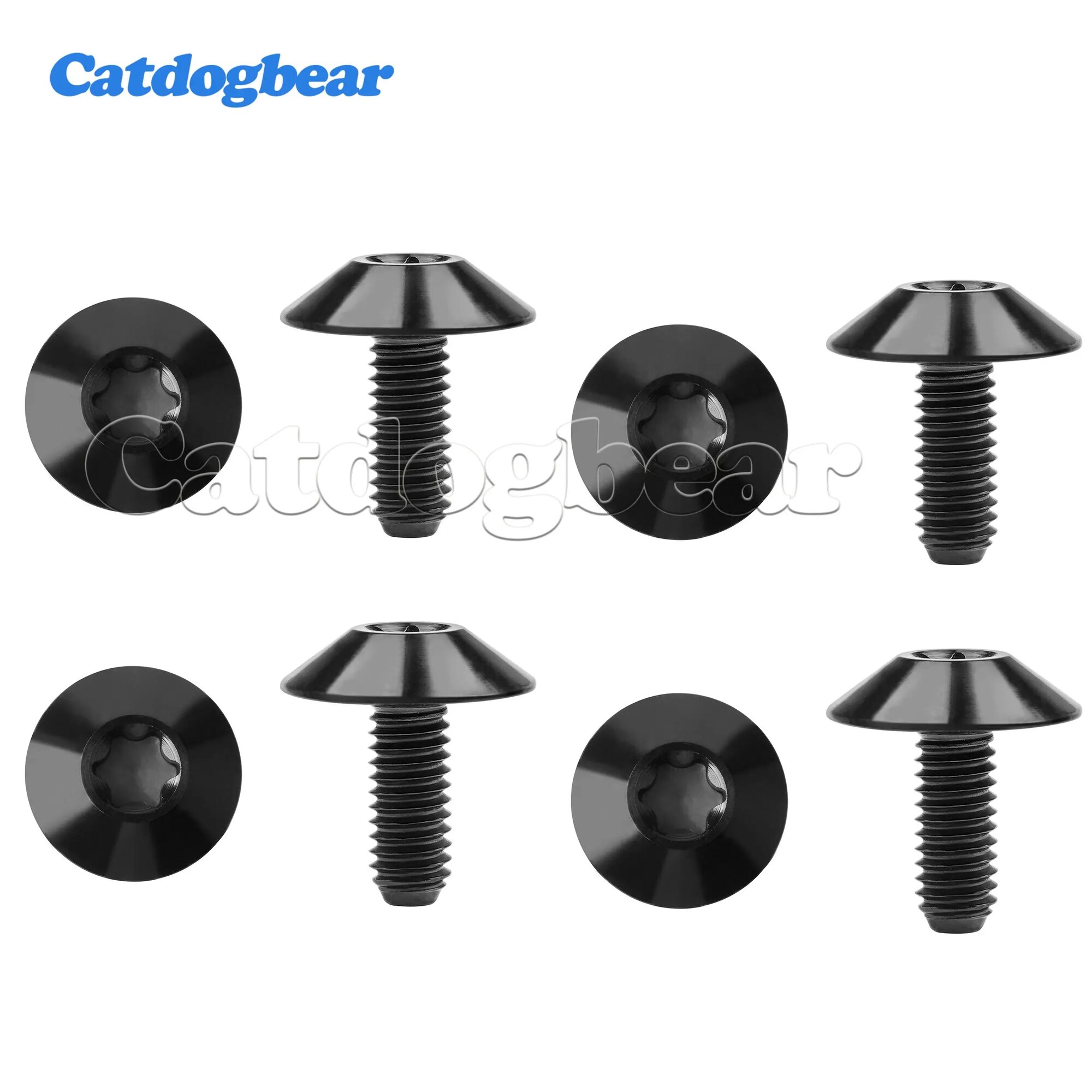 Catdogbear титановые болты M5/M6x12/15/20/25 мм Torx 4 шт. М6, Черный, Black, 15 мм