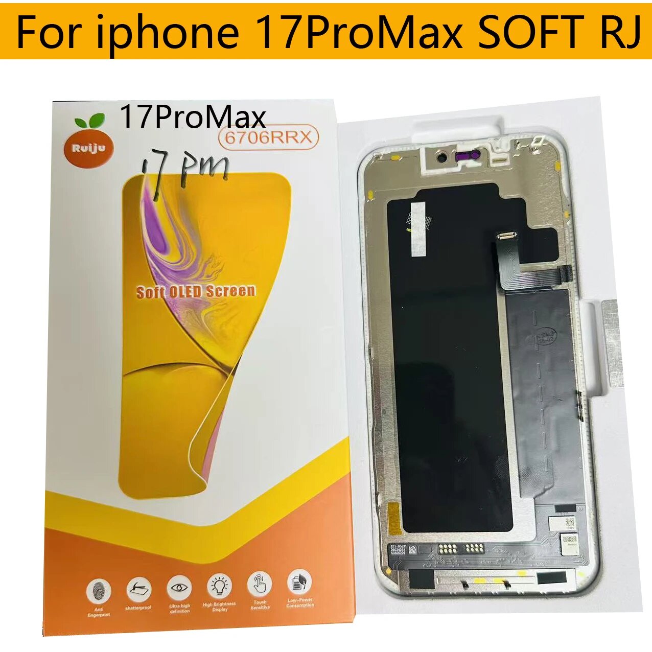 Мягкий OLED LCD-экран в сборе для iPhone 13Pro 14Pro 15Pro 16Pro 17Pro Max 17 16: 16promax SOFT RJ