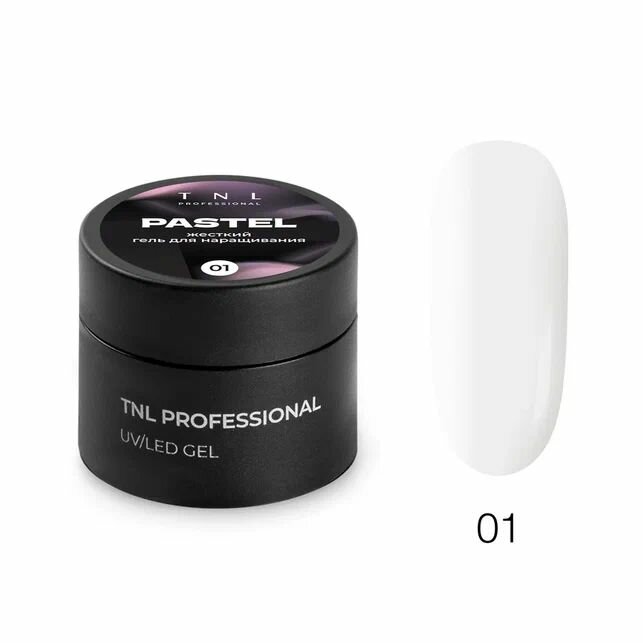 Гель для наращивания Pastel, жесткий, №1 - молочный белый, TNL Professional, 15 мл