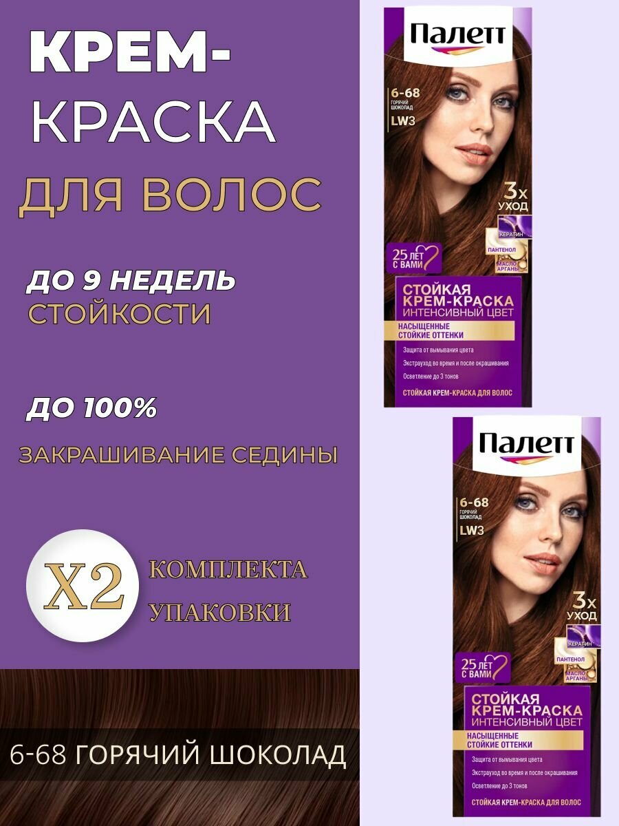 Краска для волос PALETTE Горячий шоколад (2уп по 110мл)