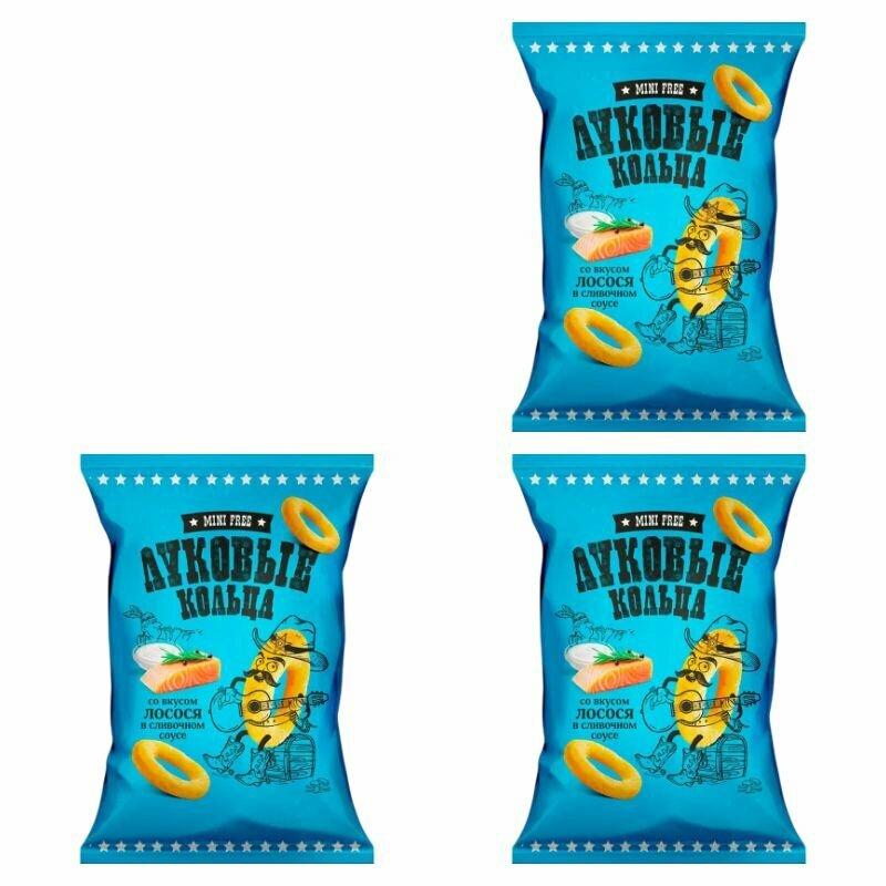 MiniFree Луковые кольца, лосось в сливочном соусе, 45 г, 3 штуки