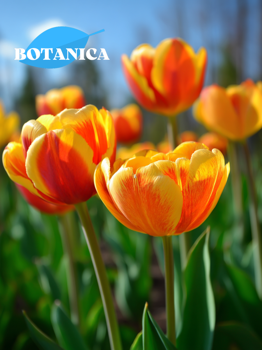 Луковицы цветов, botanica garden, Тюльпан Шэлл 3 штуки (красно-желтый)