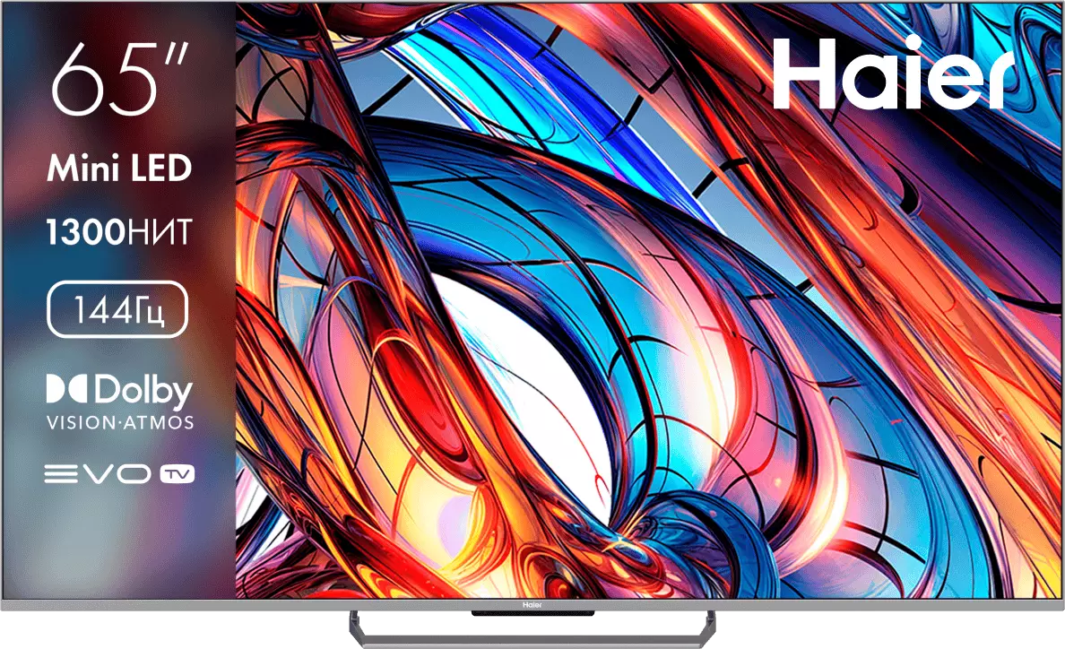 Телевизор Haier 65 Mini LED Smart TV, 4K Ultra HD, HDMIх4, серебристый