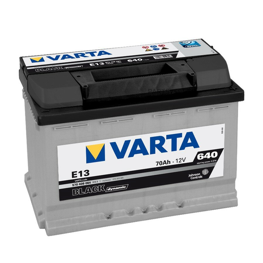 Аккумулятор VARTA Black Dynamic 70Ah 640A (обратная 0) 278x175x190 L3 от официального дистрибьютора, VARTA, артикул 5704090643122