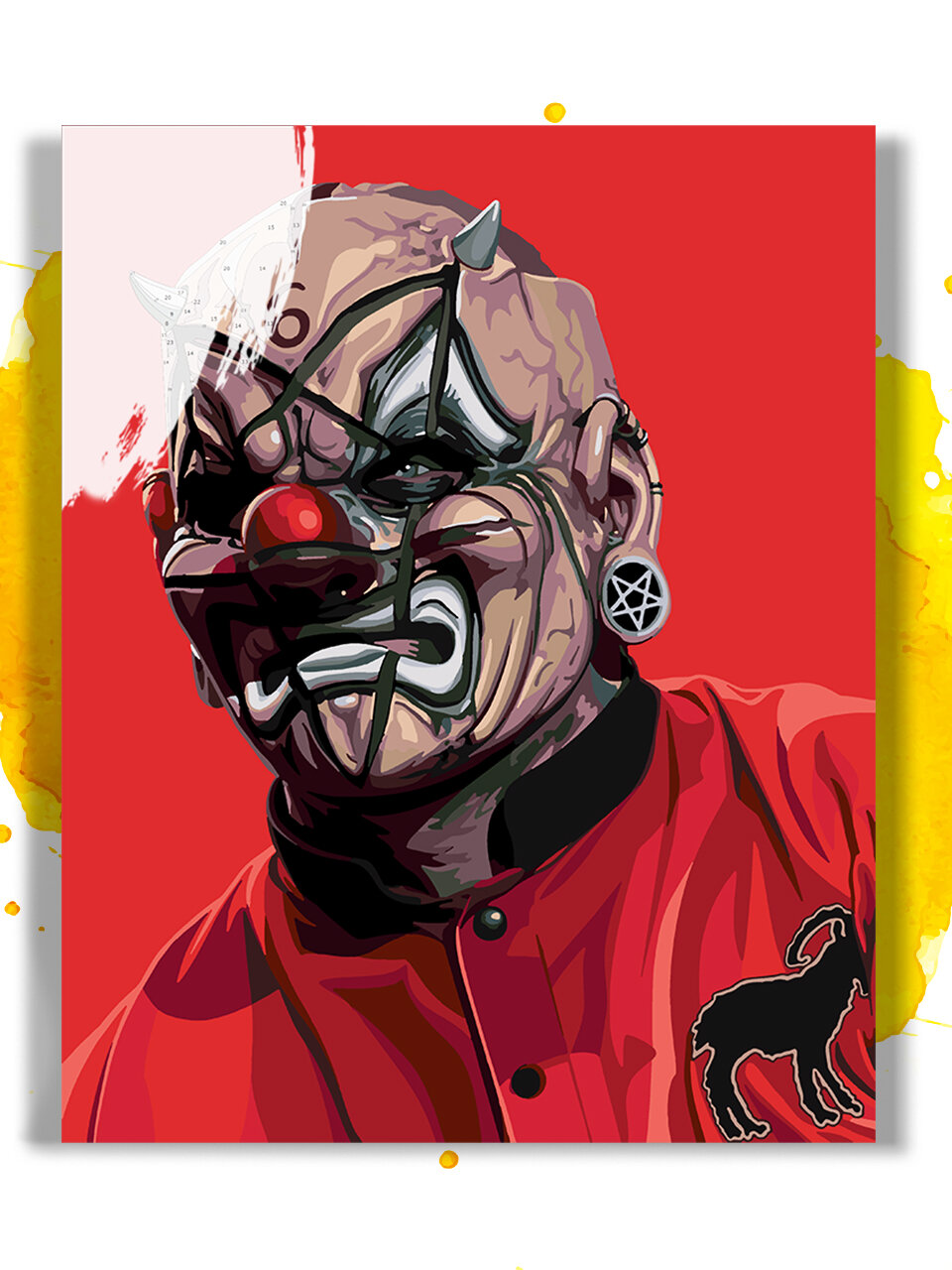Картина по номерам на холсте Slipknot - Клоун Шон Крейен, 40 х 50 см