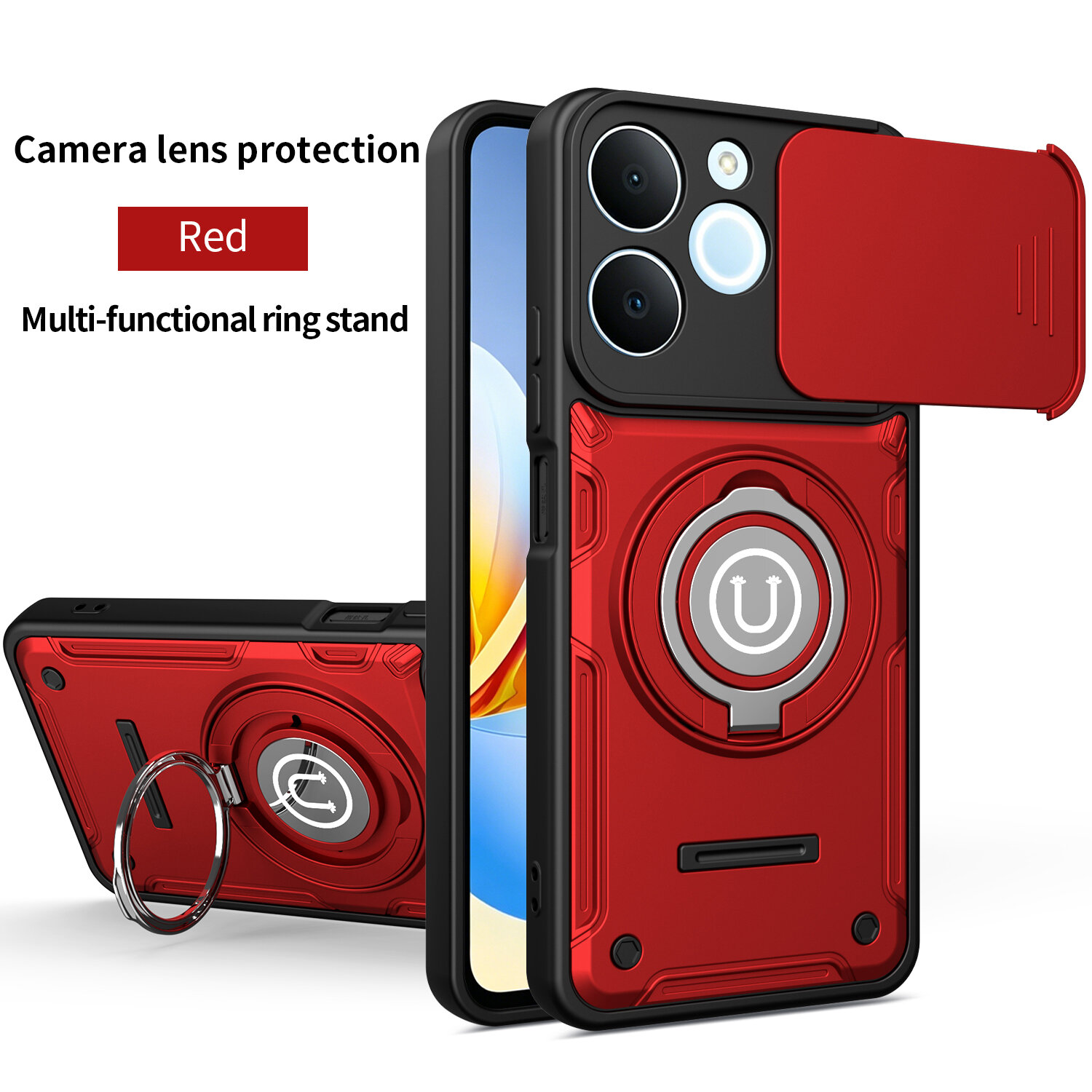 Чехол Для Realme 15T/Реалми 15T, soft touch, чехол-кардиомонитор, поликарбонат (PC), защита камеры, ударопрочный, встроенная подставка, усиленные углы, soft touch, realme, Realme 15T, red,