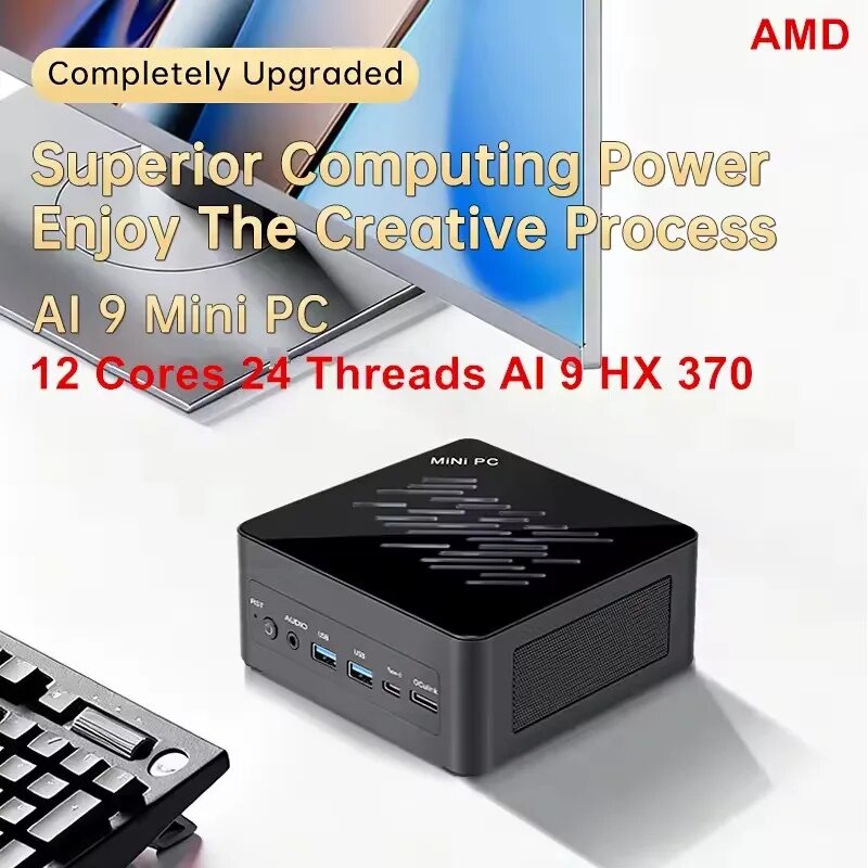 Топтон D12 Pro Мини-ПК AMD Ryzen Ryzen AI 9 HX 370, No Ram No SSD No OS