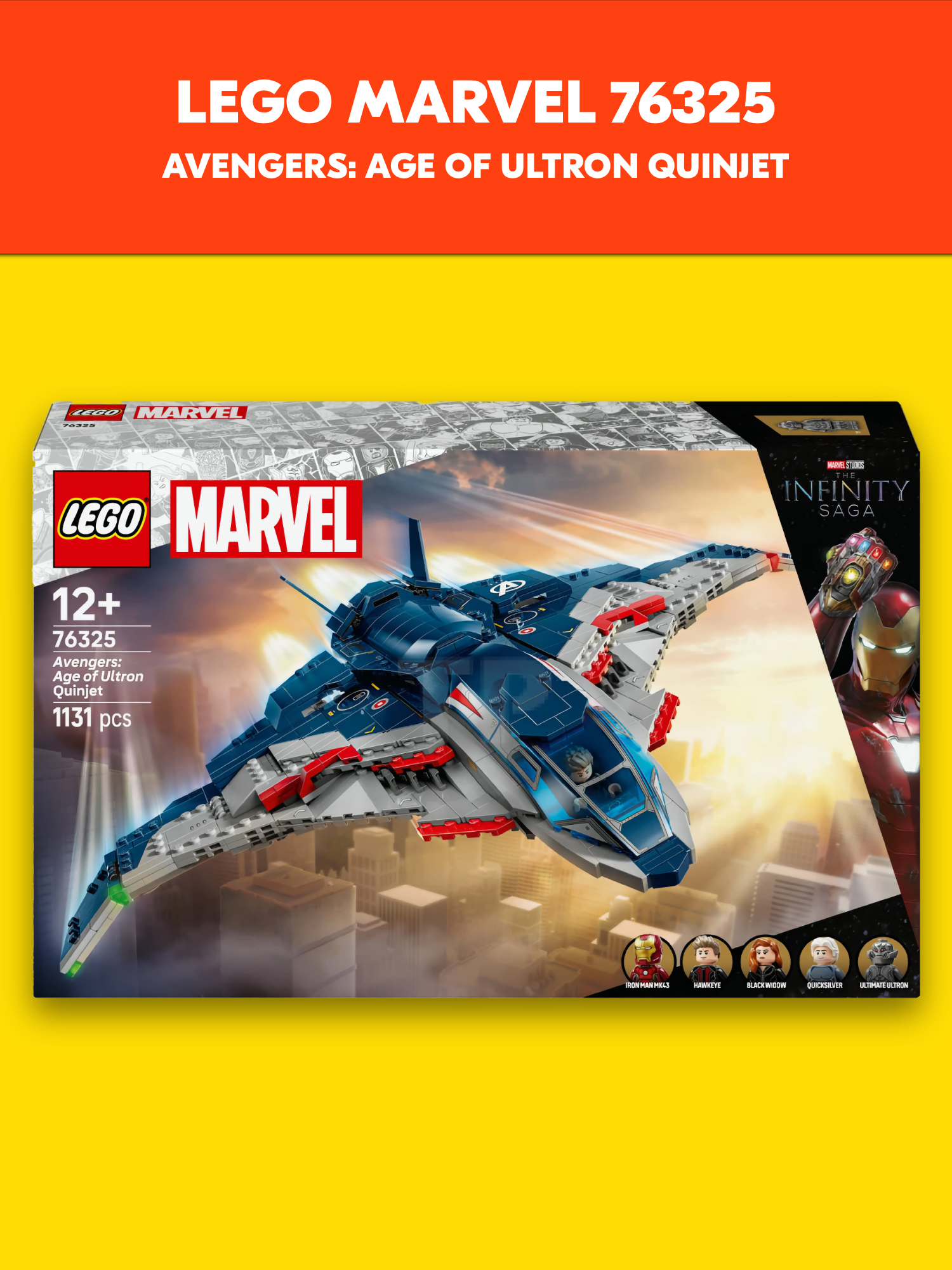 Конструктор LEGO Super Heroes 76325 Мстители: Эра Альтрона. Квинджет, 1131 деталь