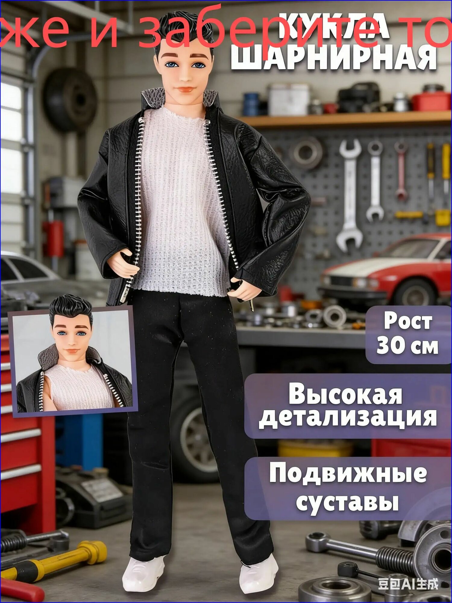 Кукла парень шарнирная для девочек, куколка мальчик ростом 30 см, упакована в пакет